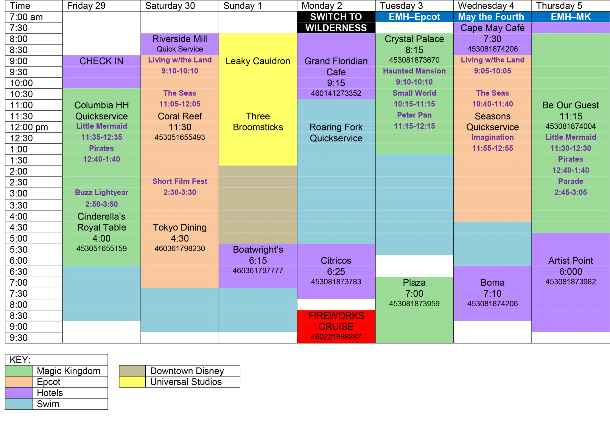 How to Create a Calendar For Your Disney World Trip - Walt Disney World ...